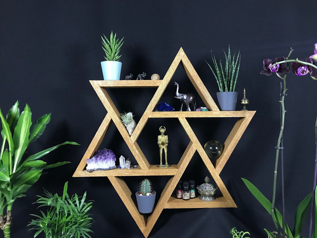 Oak Altar Shelf Geometric Hexagon - Etsy