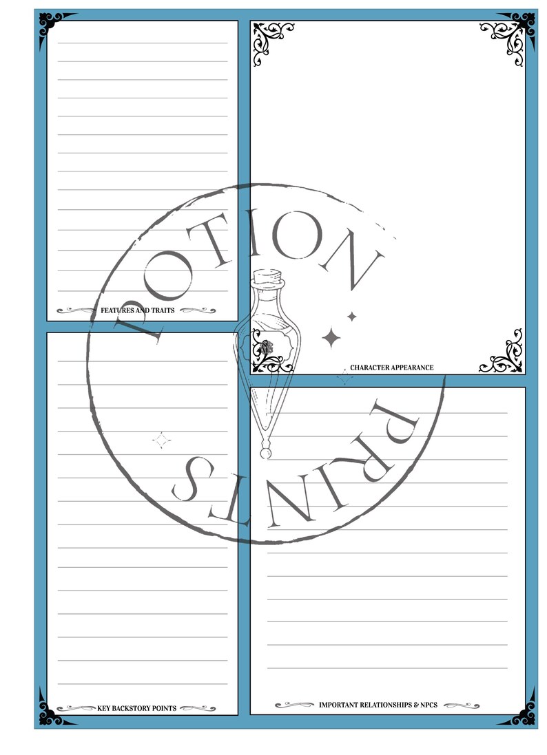 Dungeons and Dragons Character Sheet Printable Dnd5e Custom Design ...