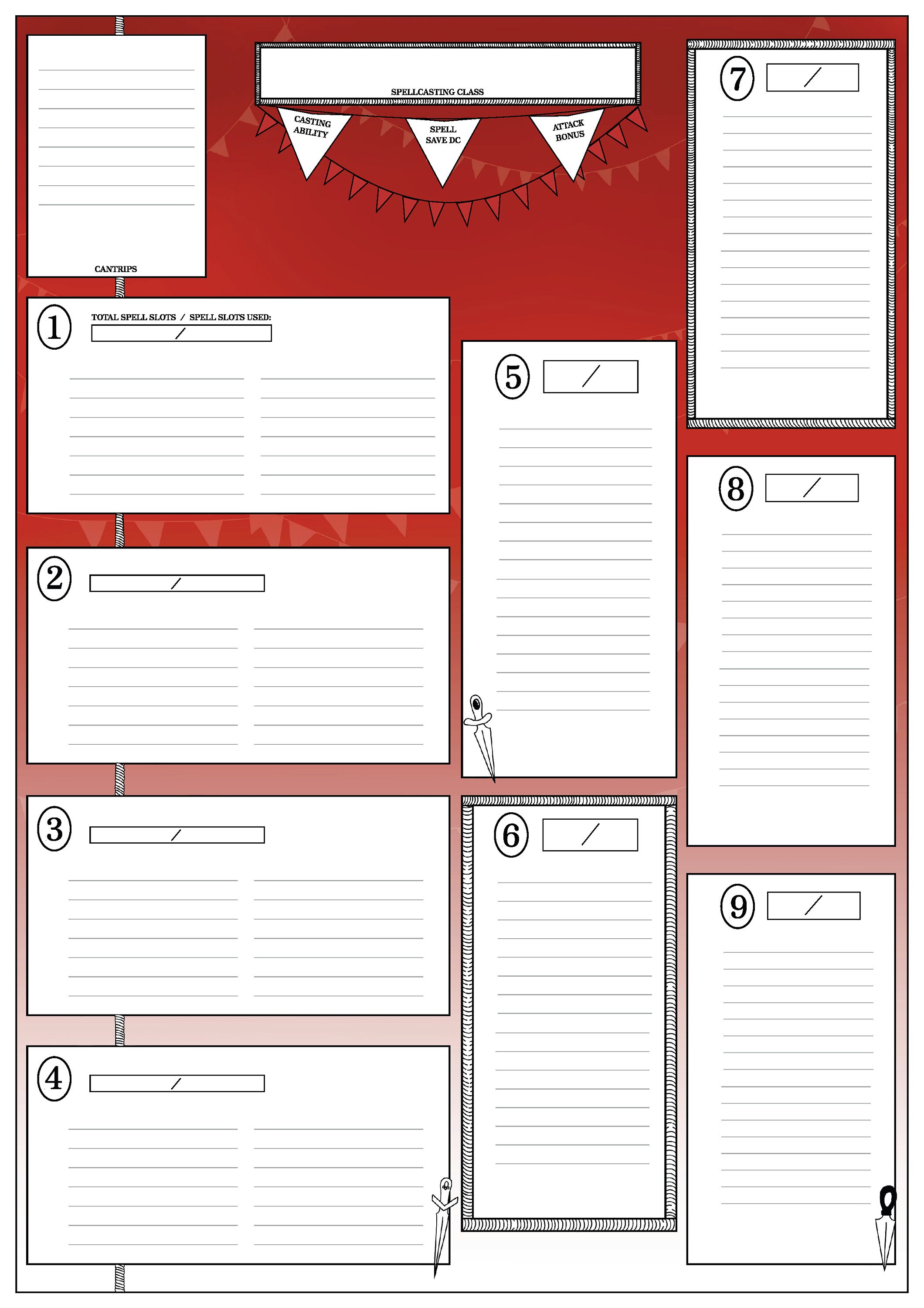 Dungeons and Dragons Printable Circus Character Sheet for Dnd Character ...