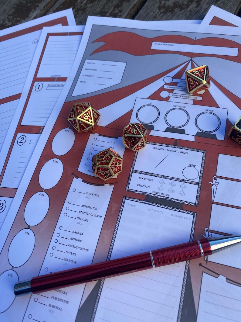 Dungeons and Dragons Printable Circus Character Sheet for Dnd Character ...