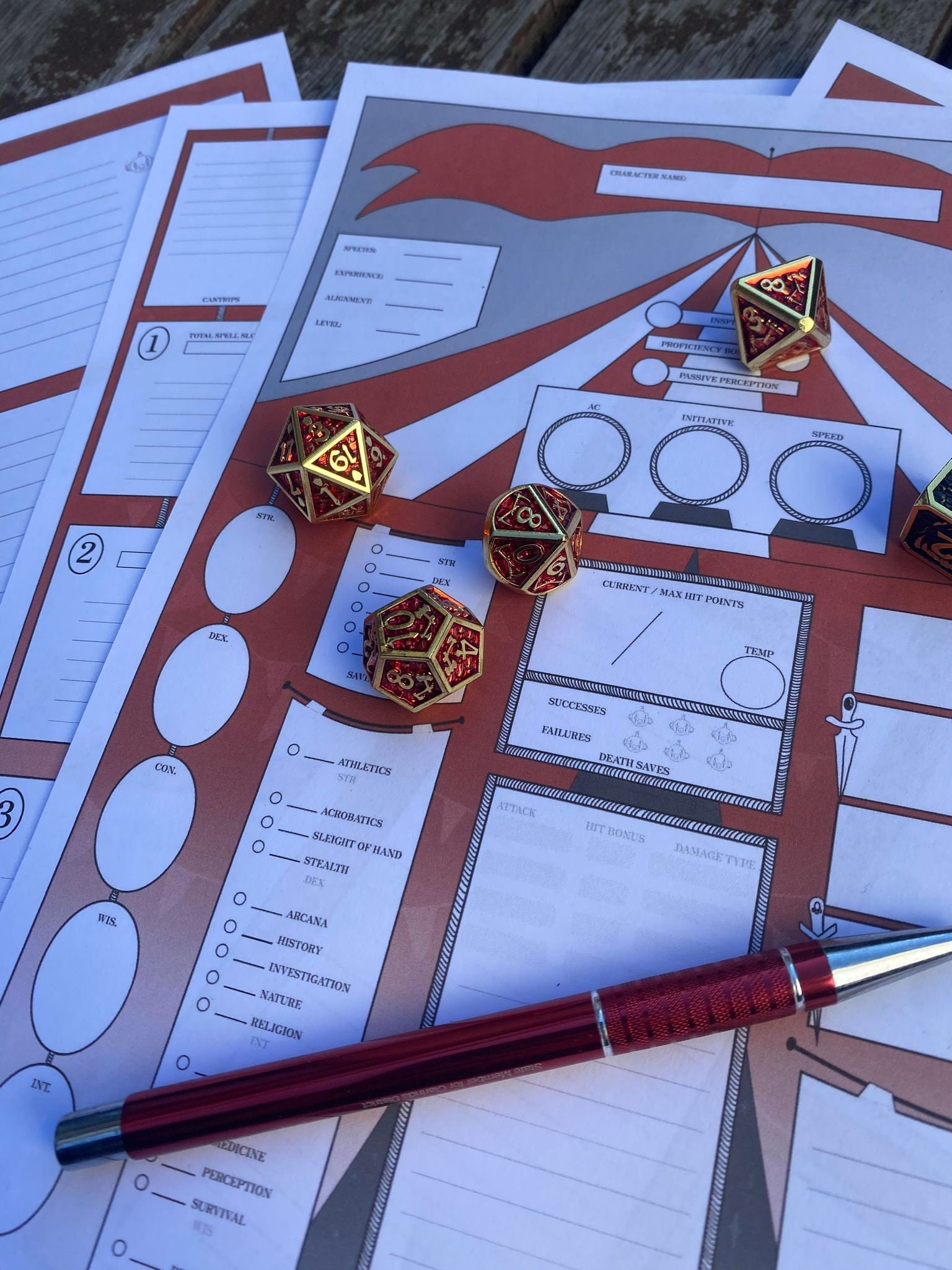 Dungeons and Dragons Printable Circus Character Sheet for Dnd Character ...