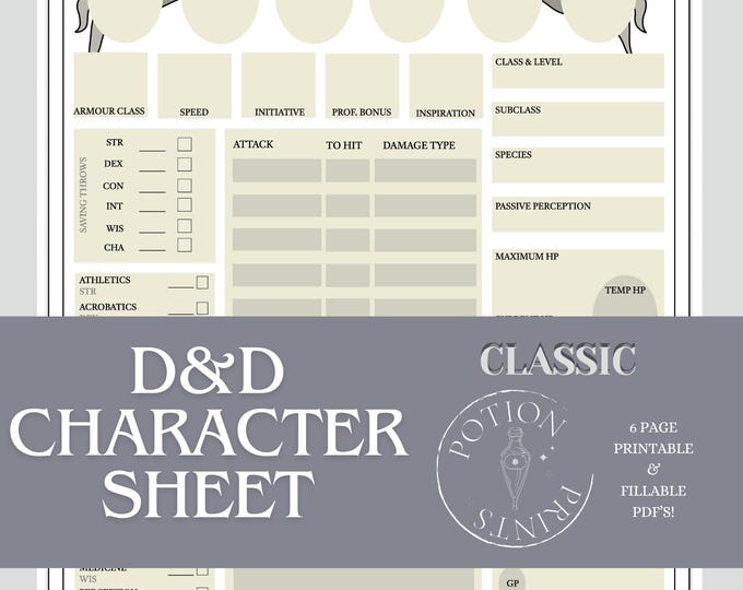 Dnd Character Sheet PDF - Custom 5e Character Sheet for Dungeons ...