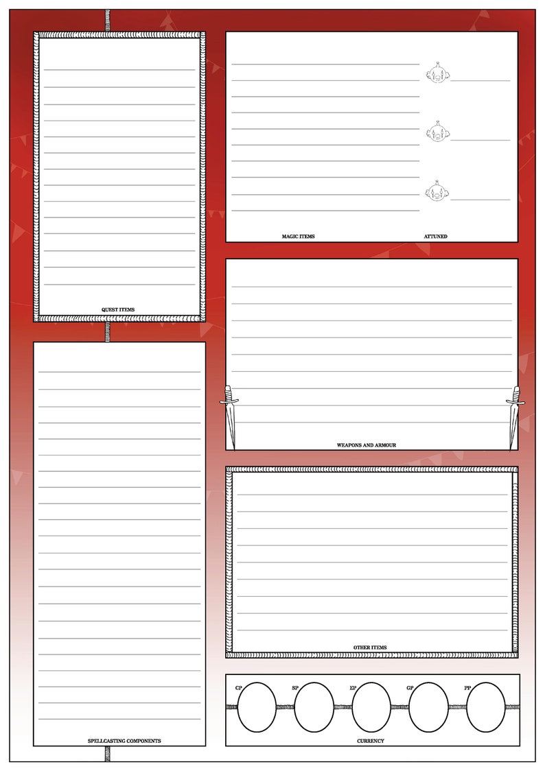 Dungeons and Dragons Printable Circus Character Sheet for Dnd Character ...