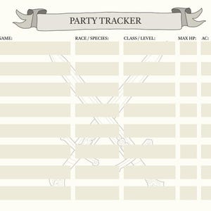 DM Party Tracker – Printable Dnd Character Stats Sheet | Dungeon Master ...