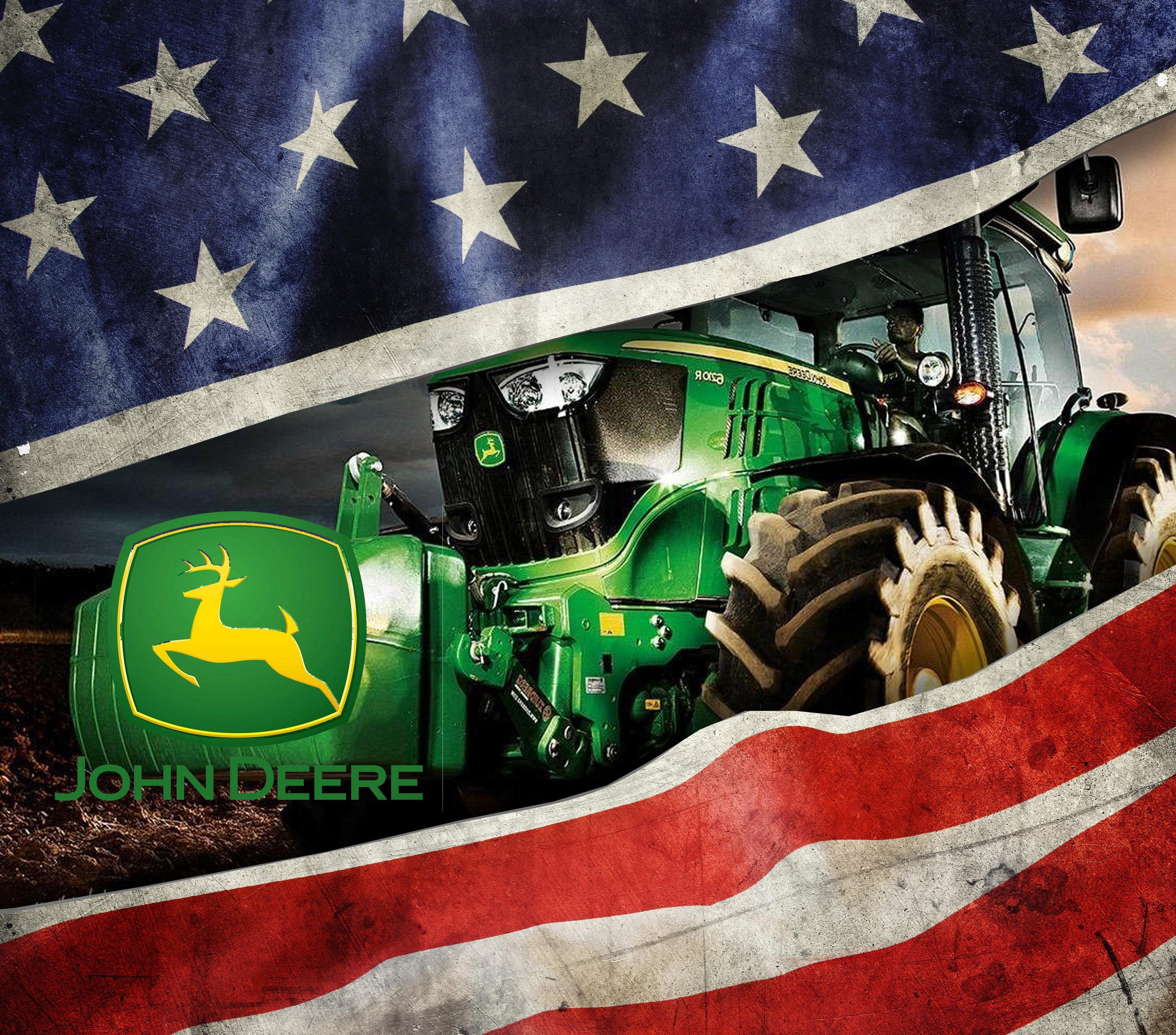 John Deere Tractor American Flag Tumbler/ Koozie | Etsy