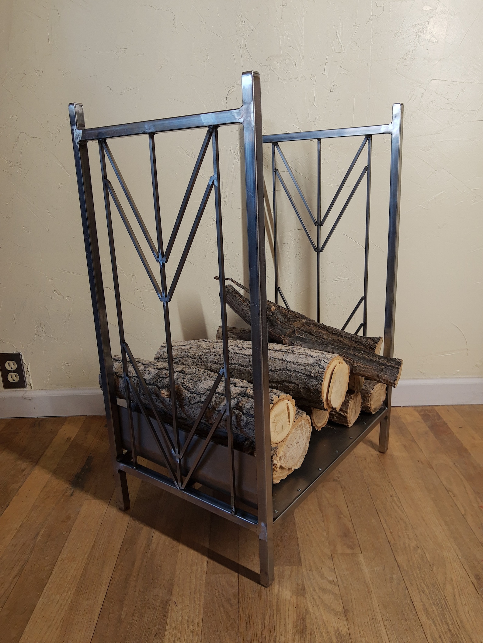 Modern Firewood Holder/ Original Firewood Holder/ Contemporary Firewood ...