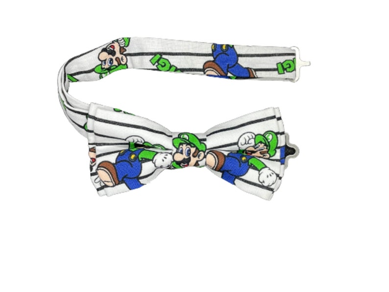 Rare Luigi super Mario Bros. Stripe Adult Kids Pre Tie Self - Etsy