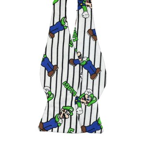Rare Luigi (super Mario Bros.) Stripe Adult Kids Pre Tie Self Tie Bow ...