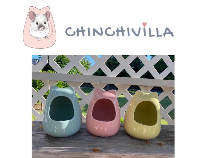 Ceramic Cooling Chinchilla Hideout Dust Bath House Hay Feeder Rabbit - Etsy