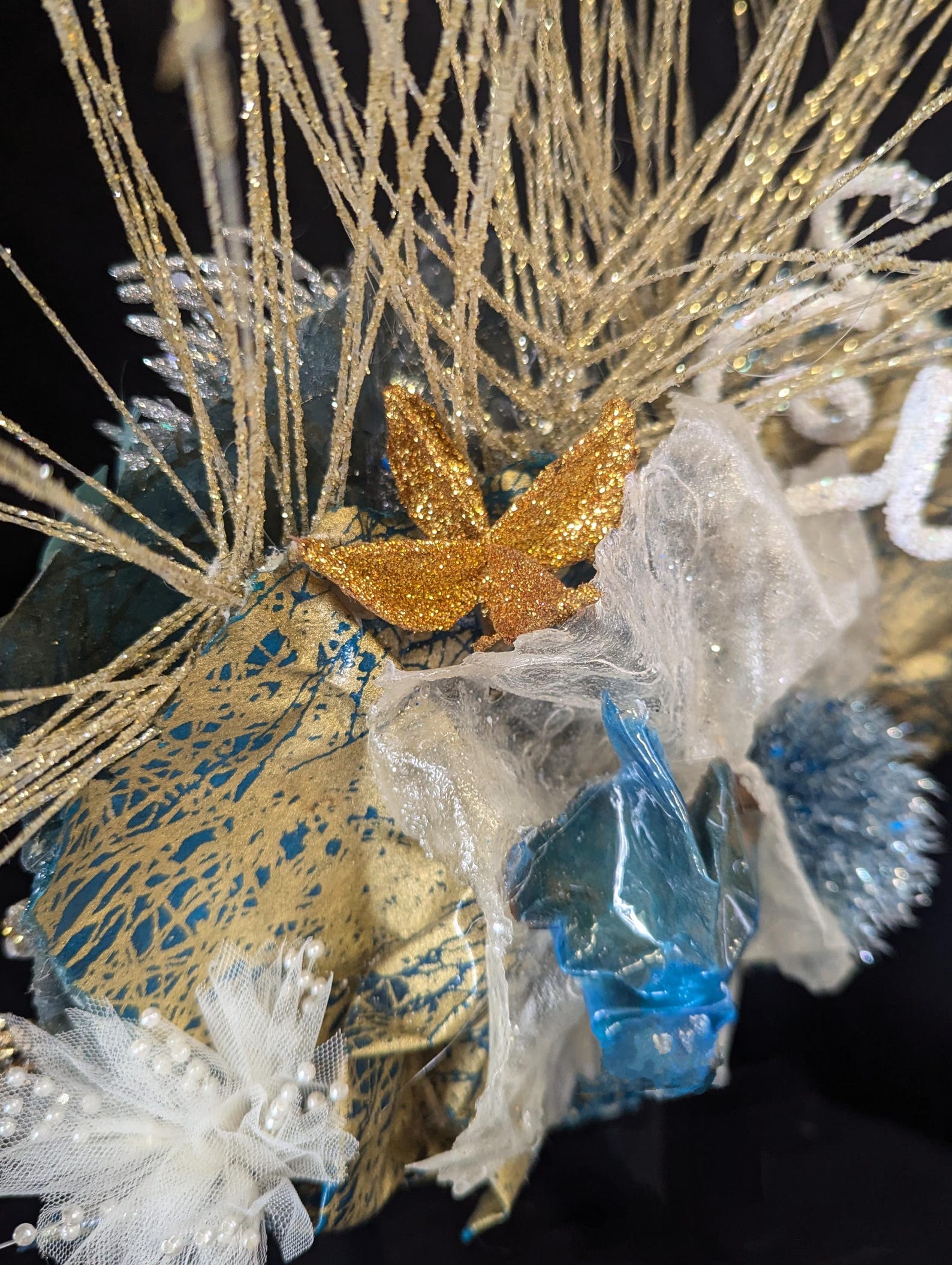 Luxury Holiday Tree Topper / Centerpiece - Teal, White, Silver and Gold ...
