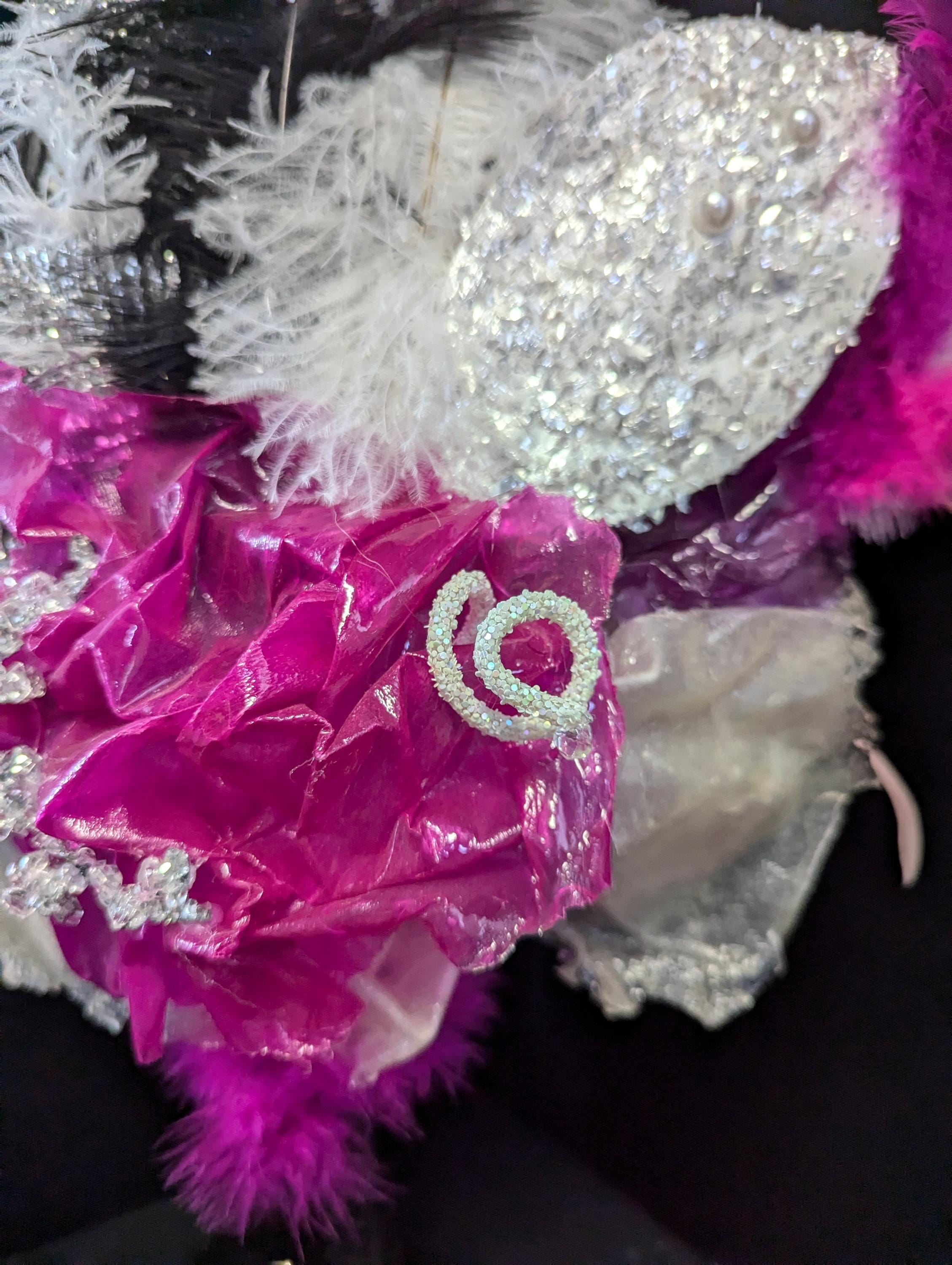 Luxury Holiday Tree Topper / Centerpiece - HOT Pink, White, Black - Etsy