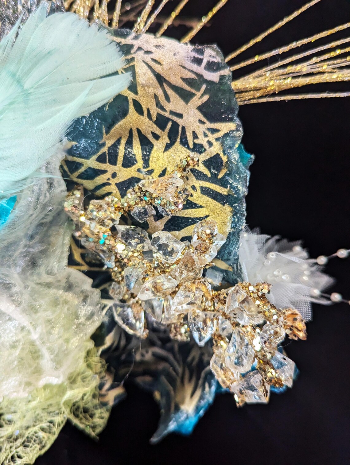 Luxury Holiday Tree Topper / Centerpiece - Teal, White, Silver and Gold ...