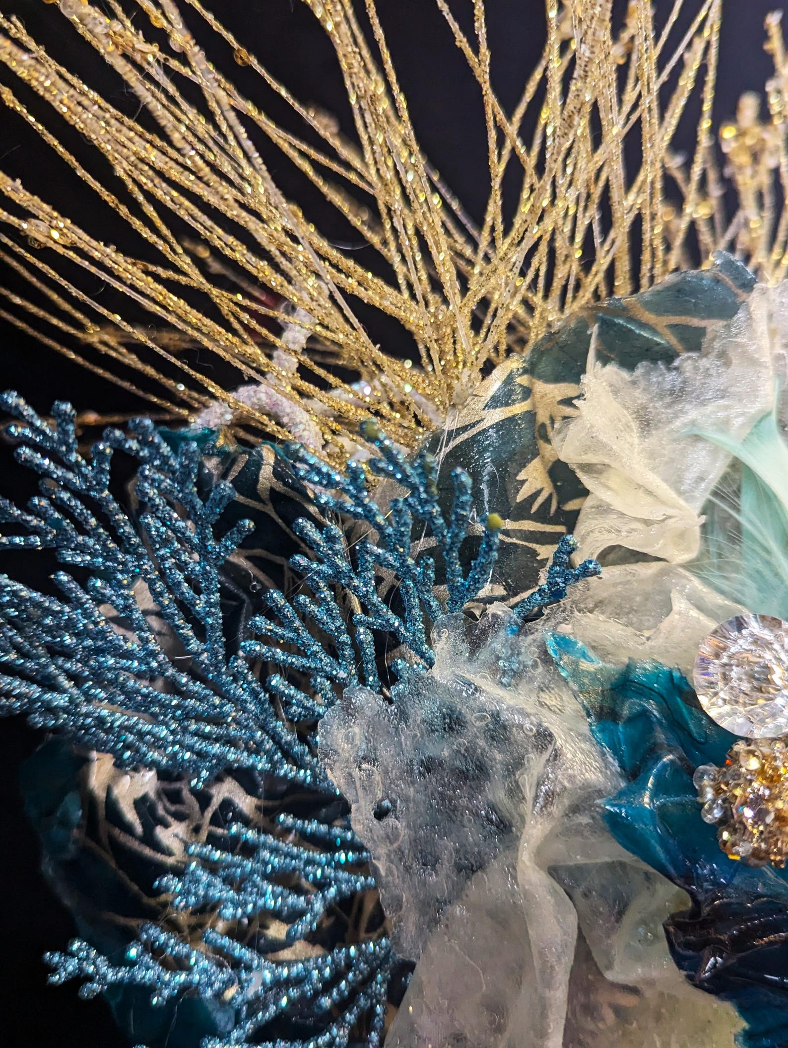 Luxury Holiday Tree Topper / Centerpiece - Teal, White, Silver and Gold ...