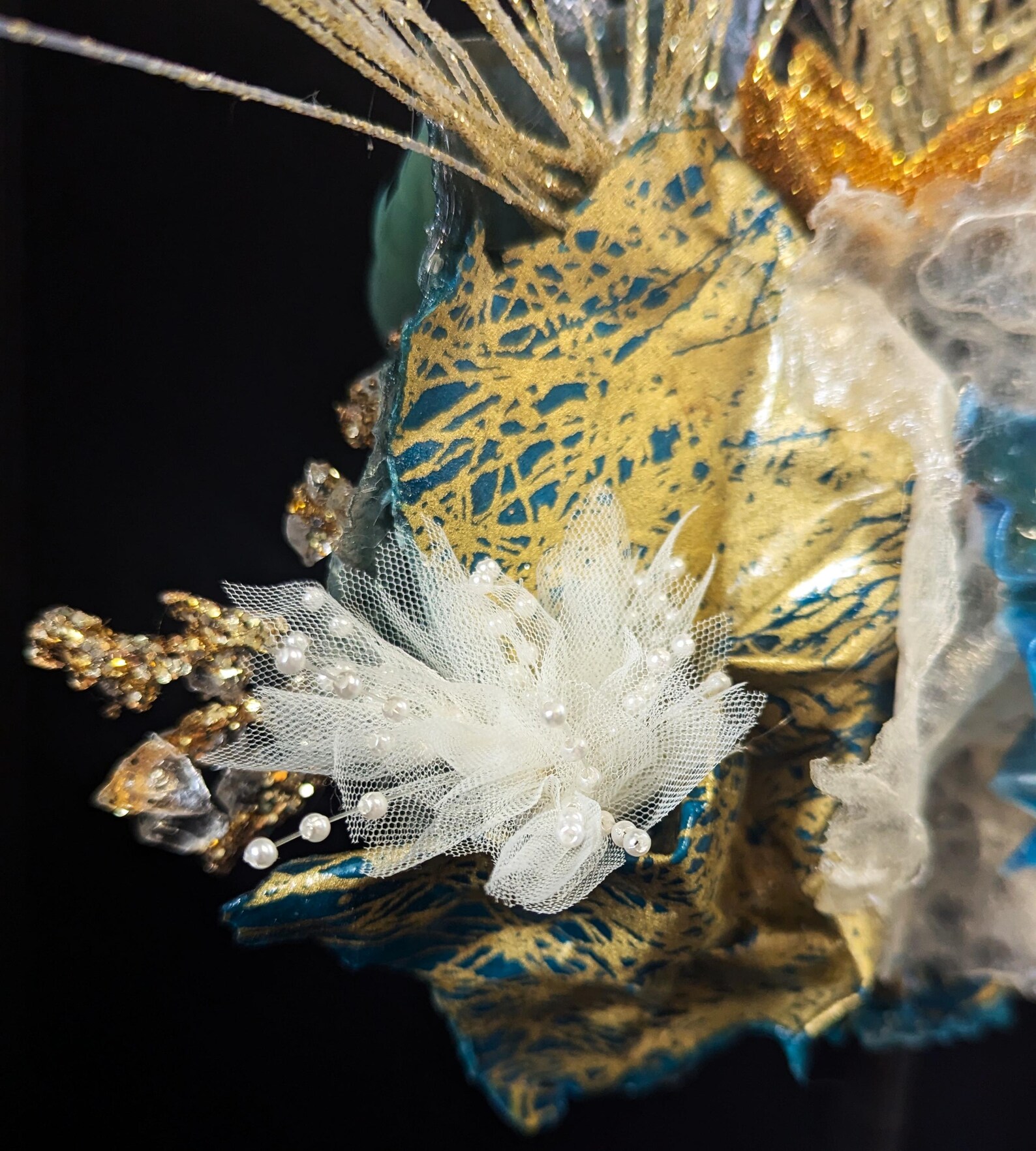 Luxury Holiday Tree Topper / Centerpiece - Teal, White, Silver and Gold ...