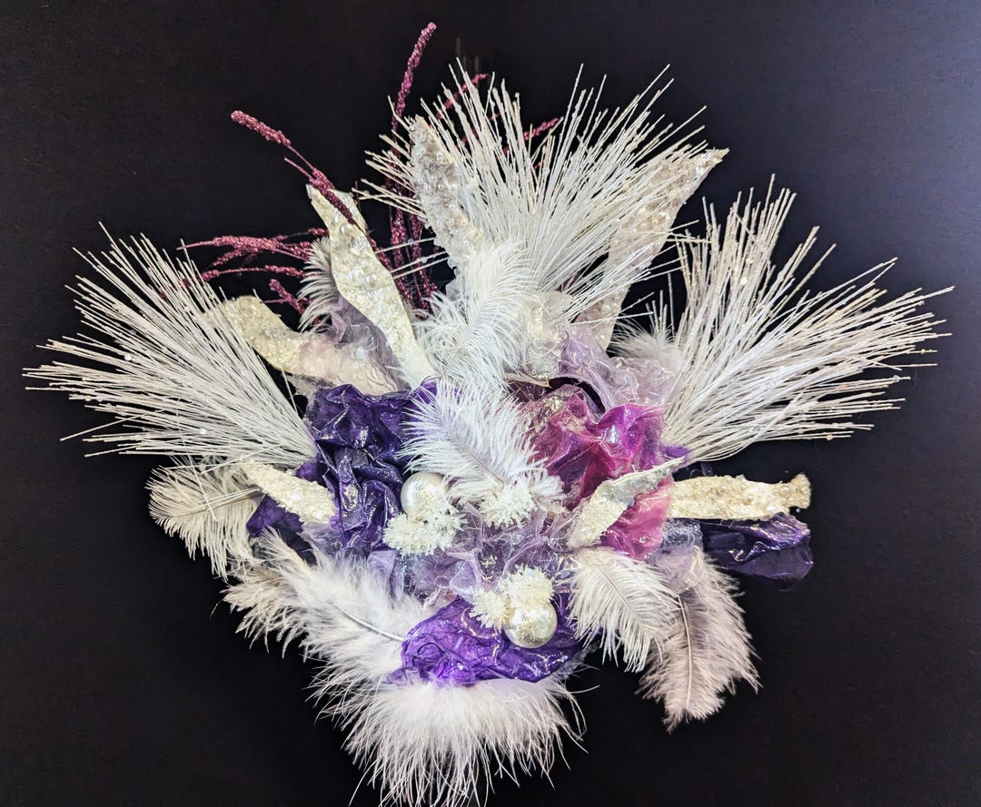Luxury Holiday Tree Topper / Centerpiece - Purple, White, Silver, With ...