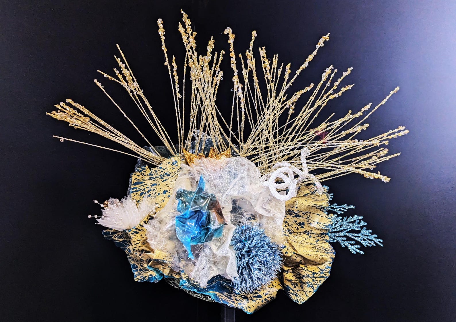 Luxury Holiday Tree Topper / Centerpiece - Teal, White, Silver and Gold ...
