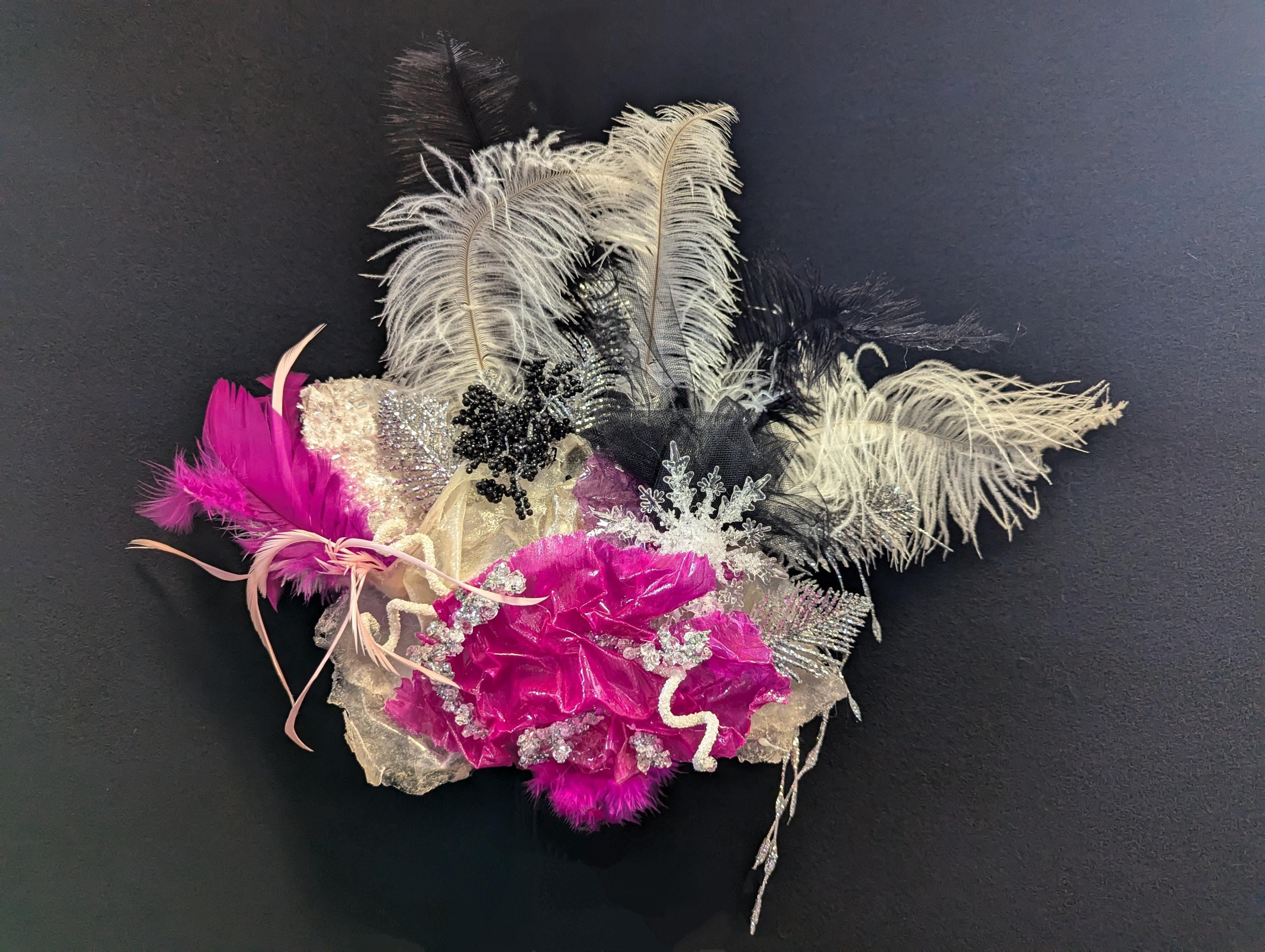 Luxury Holiday Tree Topper / Centerpiece - HOT Pink, White, Black - Etsy