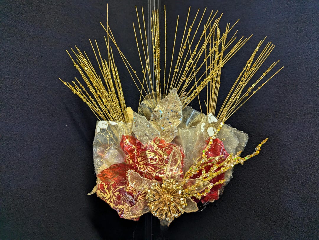 Luxury Holiday Tree Topper / Centerpiece - Red and Gold - Etsy