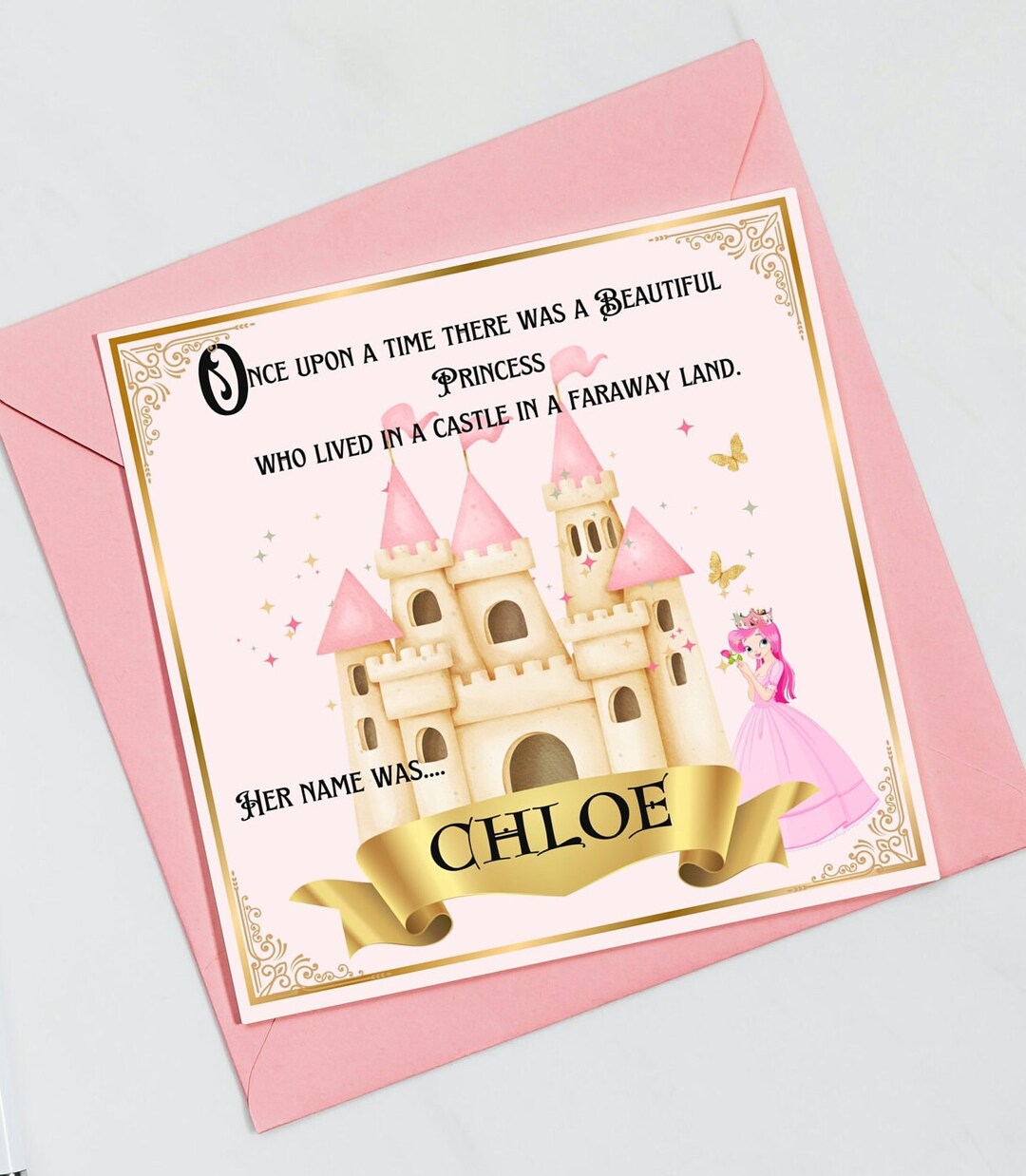 Princess Birthday Card/princess Castle Card/personalised/any Name/age ...