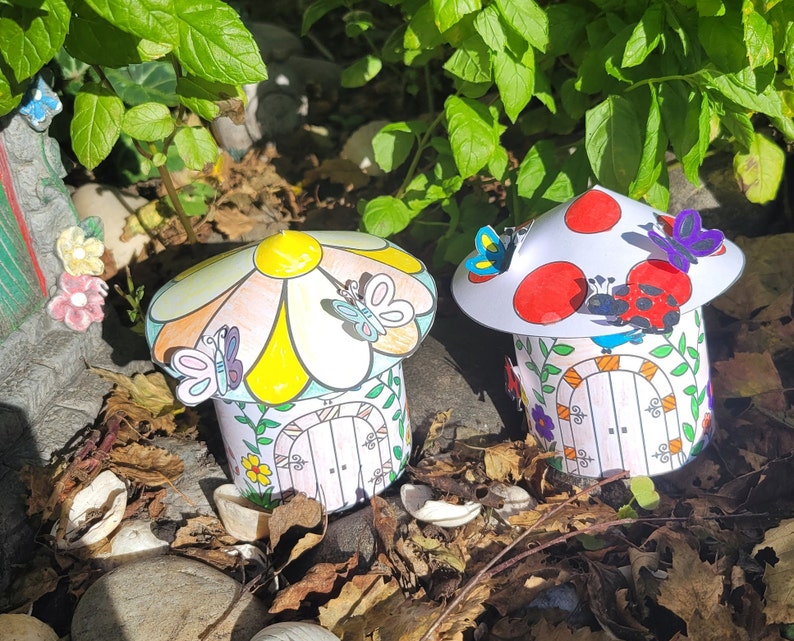 Printable Fairy House Template: Sunflower & Mushroom House (PDF ...