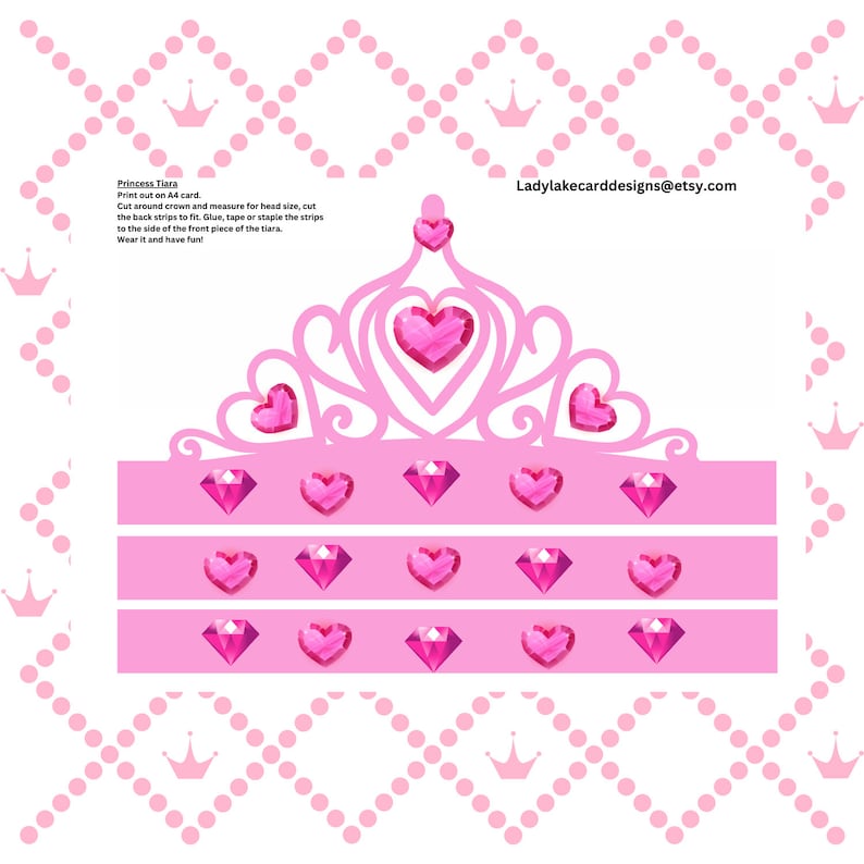 Printable Princess Crown Template: DIY Party Hat (PDF File) - Etsy