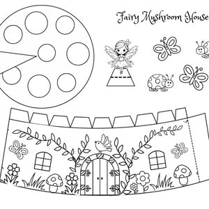 Printable Fairy House Template: Sunflower & Mushroom House (PDF ...