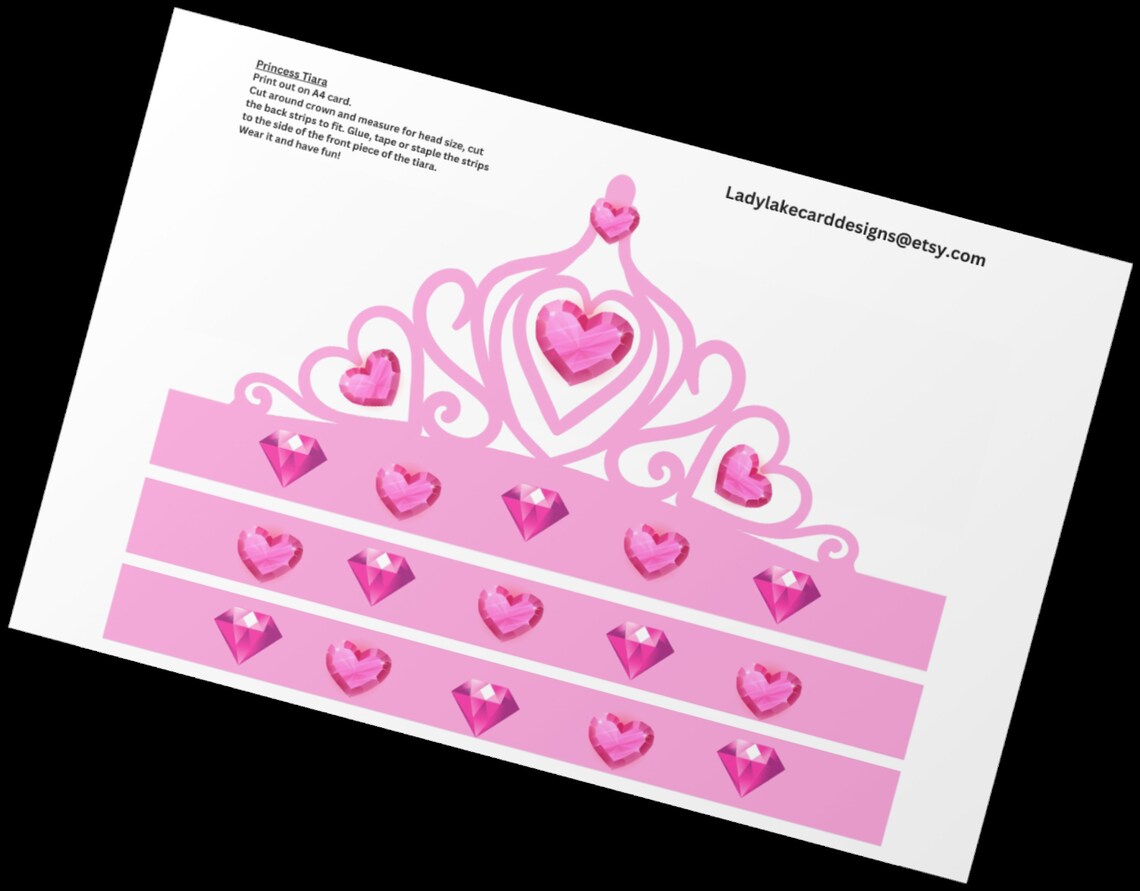 Printable Princess Crown Template: DIY Party Hat (PDF File) - Etsy