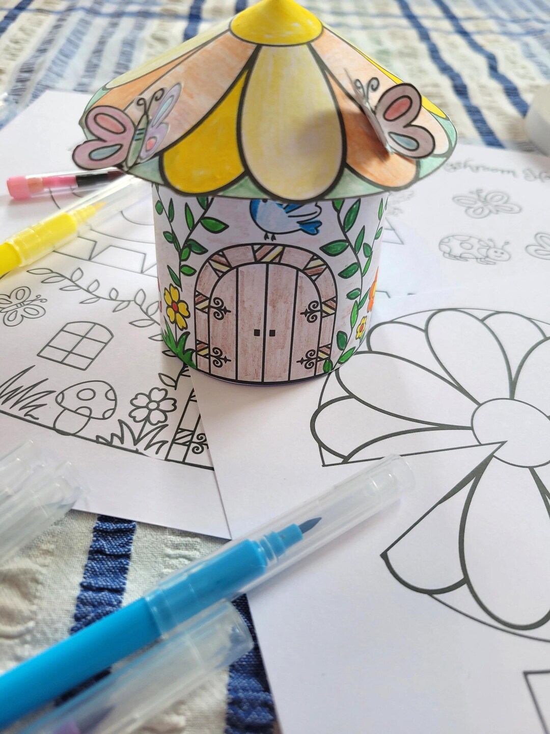 Printable Fairy House Template: Sunflower & Mushroom House (PDF ...