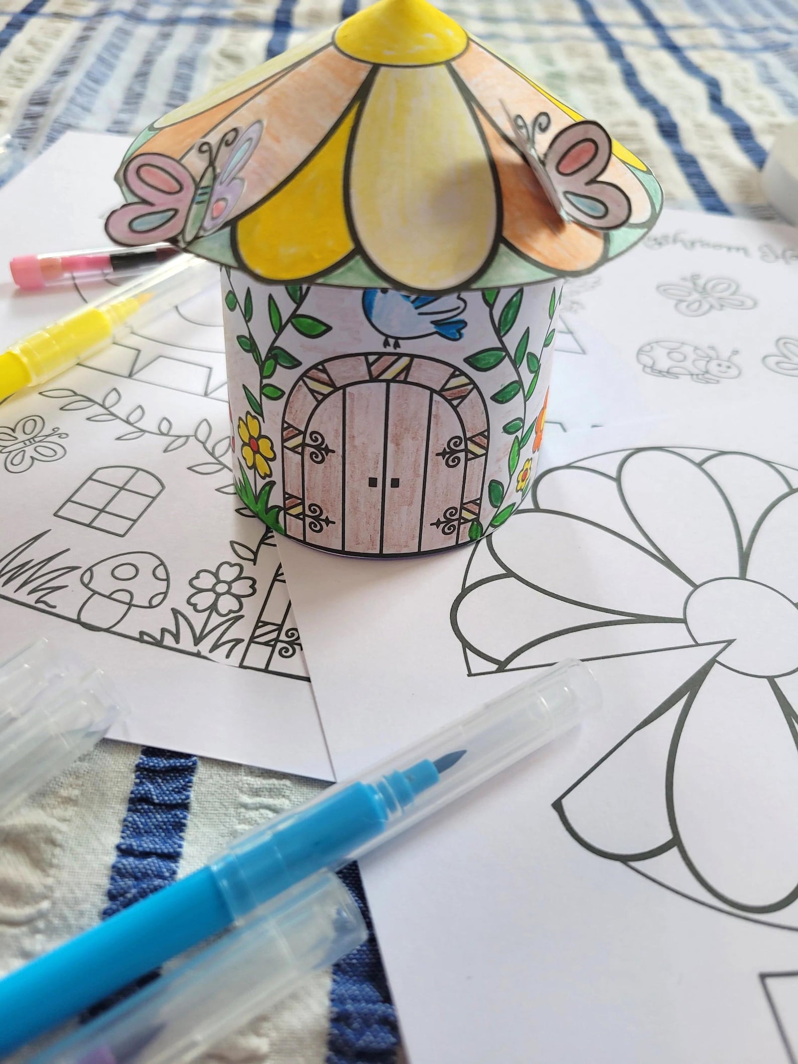 Printable Fairy House Template: Sunflower & Mushroom House (PDF ...