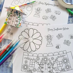 Printable Fairy House Template: Sunflower & Mushroom House (PDF ...