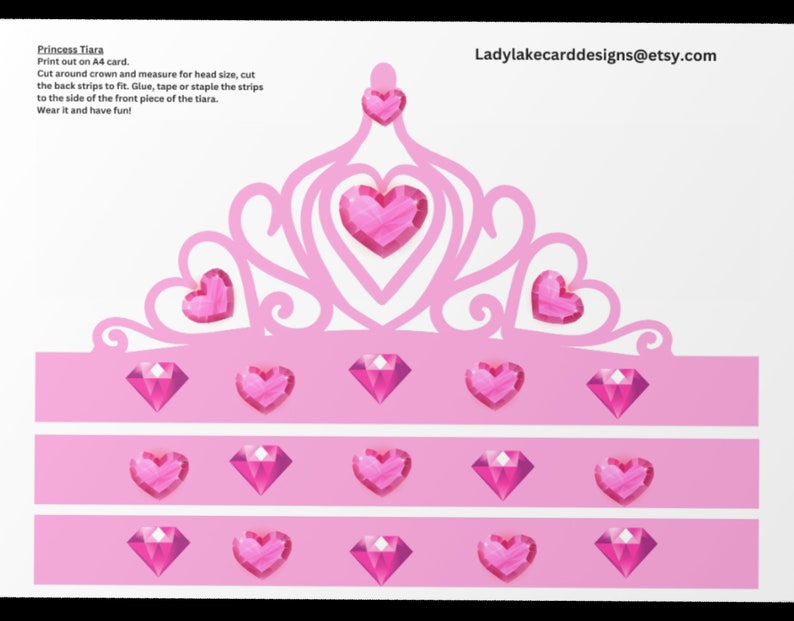 Printable Princess Crown Template: DIY Party Hat (PDF File) - Etsy