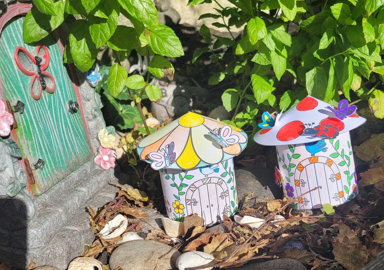 Printable Fairy House Template: Sunflower & Mushroom House (PDF ...