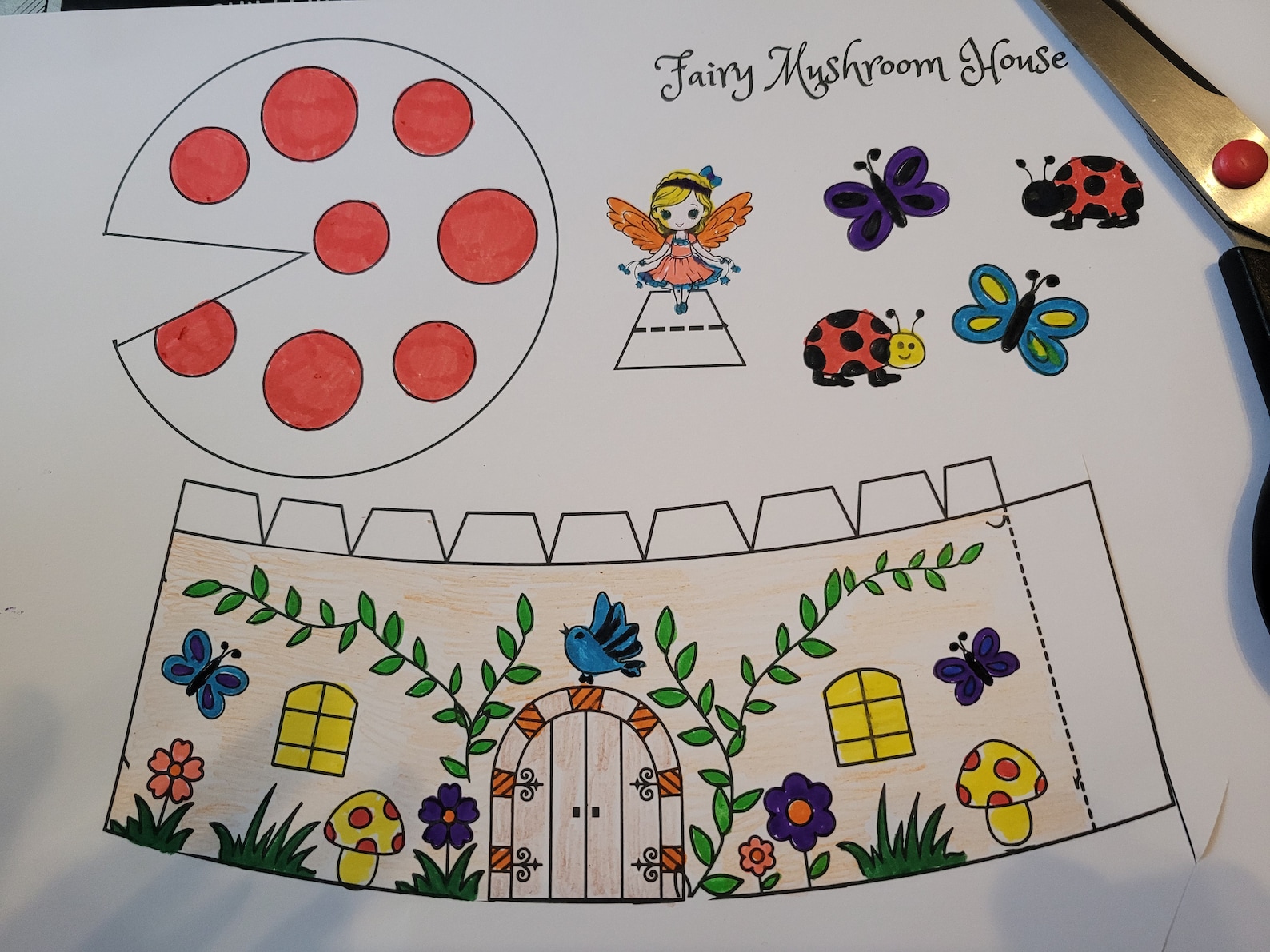 Printable Fairy House Template: Sunflower & Mushroom House (PDF ...