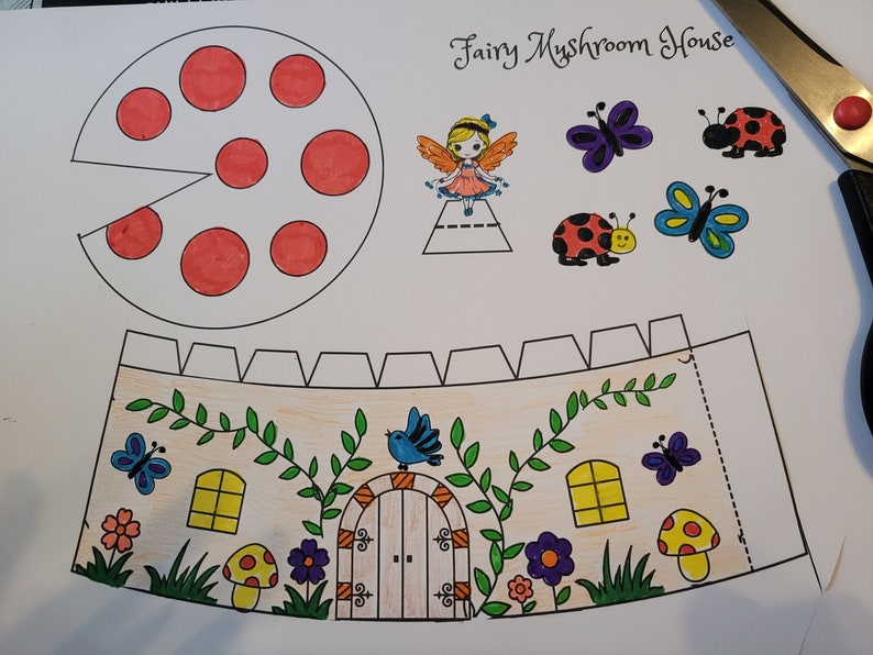 Printable Fairy House Template: Sunflower & Mushroom House (PDF ...