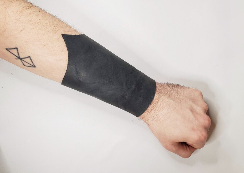 Simple Black Leather Bracers | Etsy