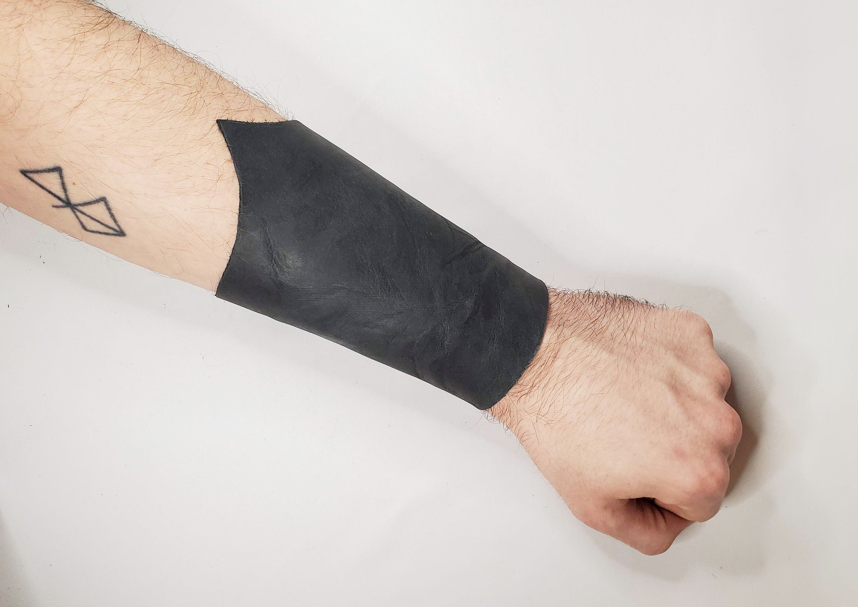 Simple Black Leather Bracers | Etsy