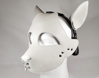 Black Leather Pup Play Hood | Etsy
