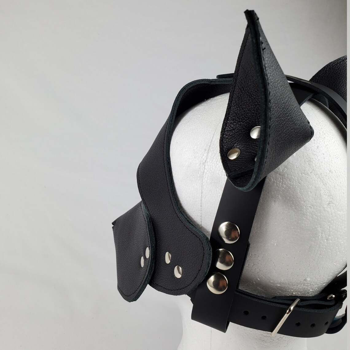 Black Leather Pup Play Hood | Etsy