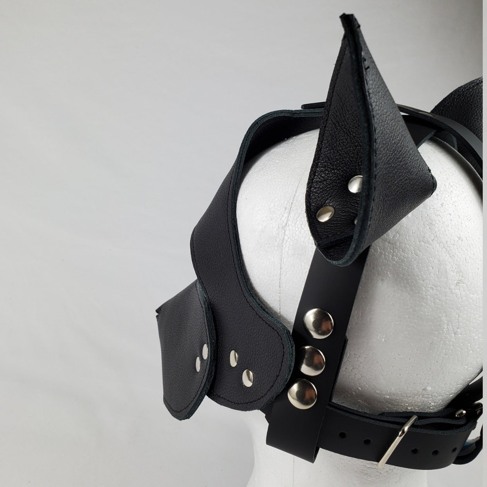 Black Leather Pup Play Hood - Etsy