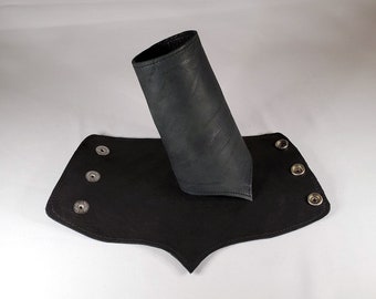 Simple Black Leather Bracers - Etsy