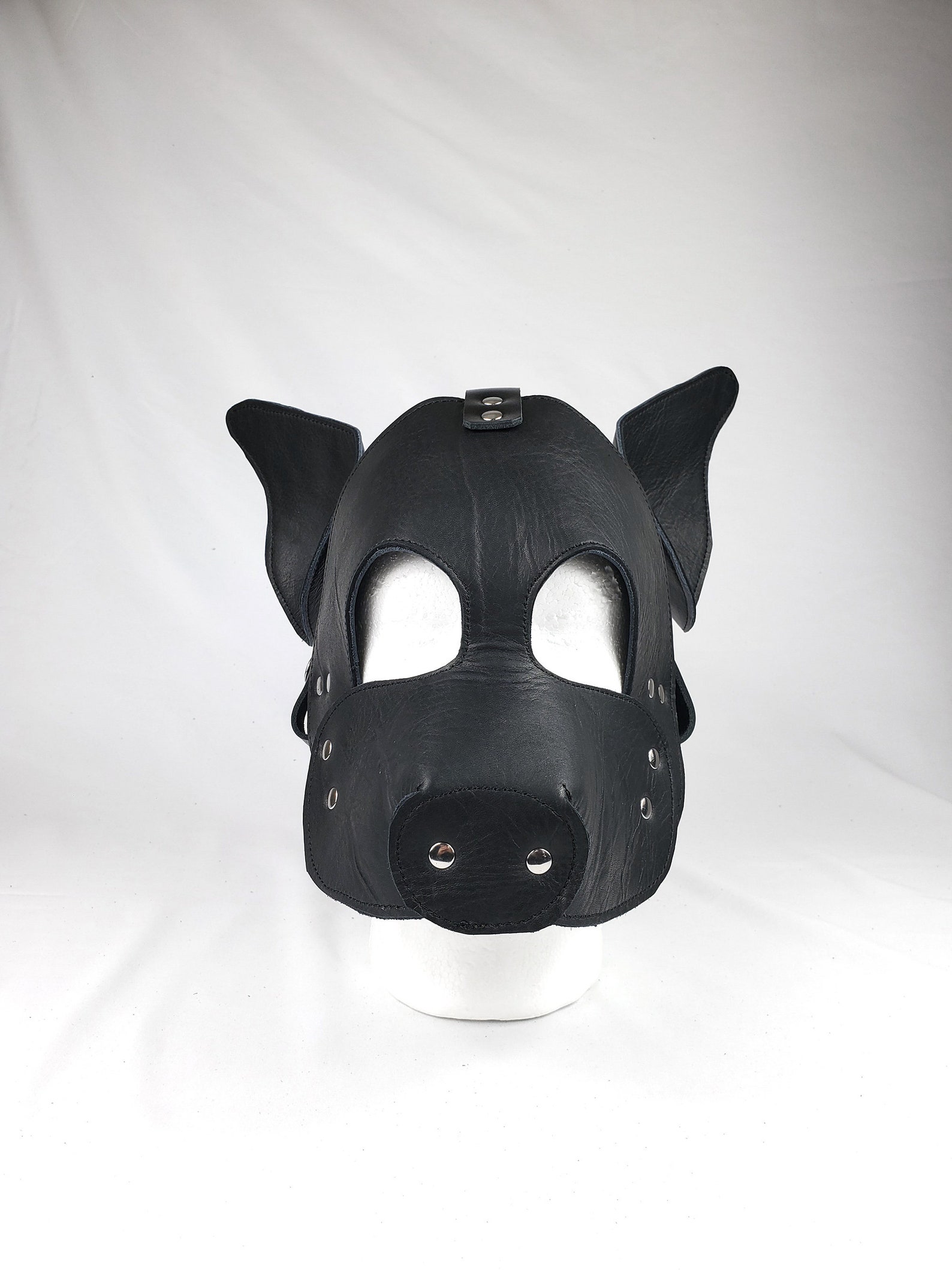Black Leather Pig Hood - Etsy