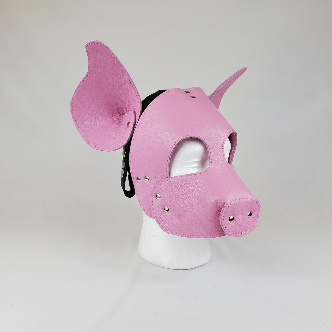 Pink Leather Pig Hood - Etsy