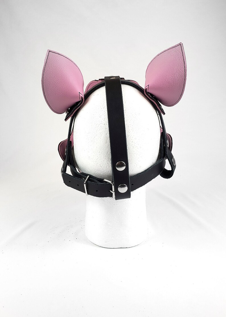 Black Leather Pup Play Hood With Pink Lining Black or Pink - Etsy