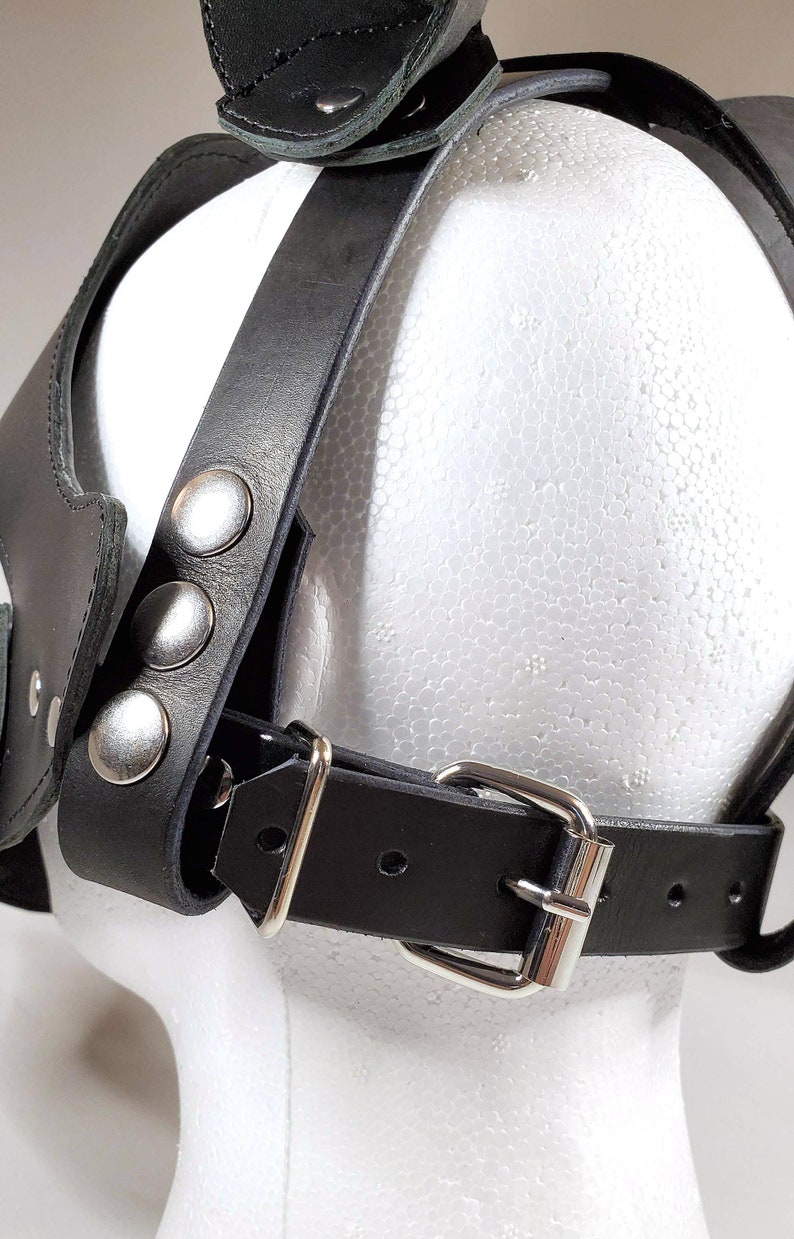 Black Leather Pup Play Hood | Etsy