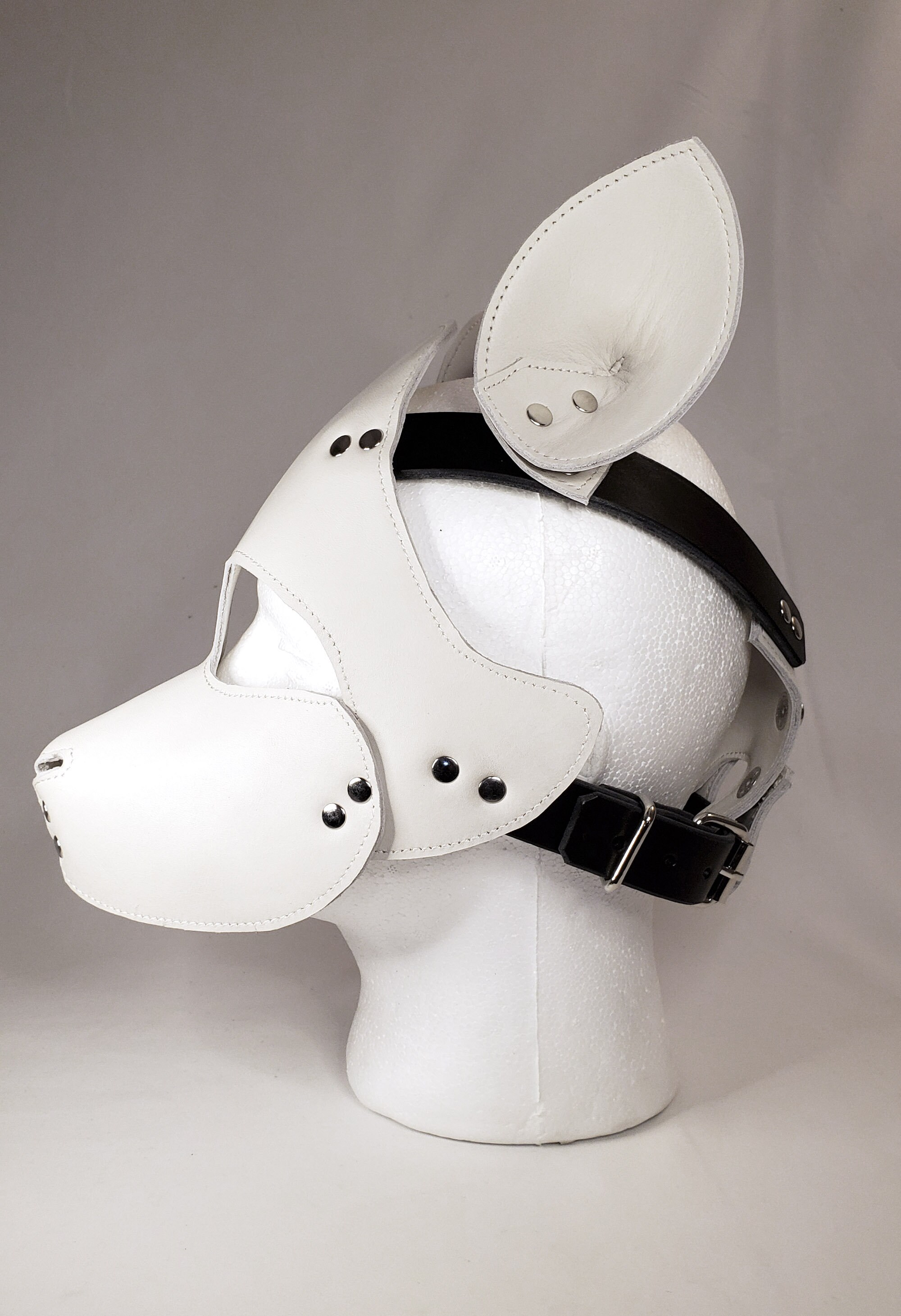 White Pup Play Hood With Over the Head Straps - Etsy