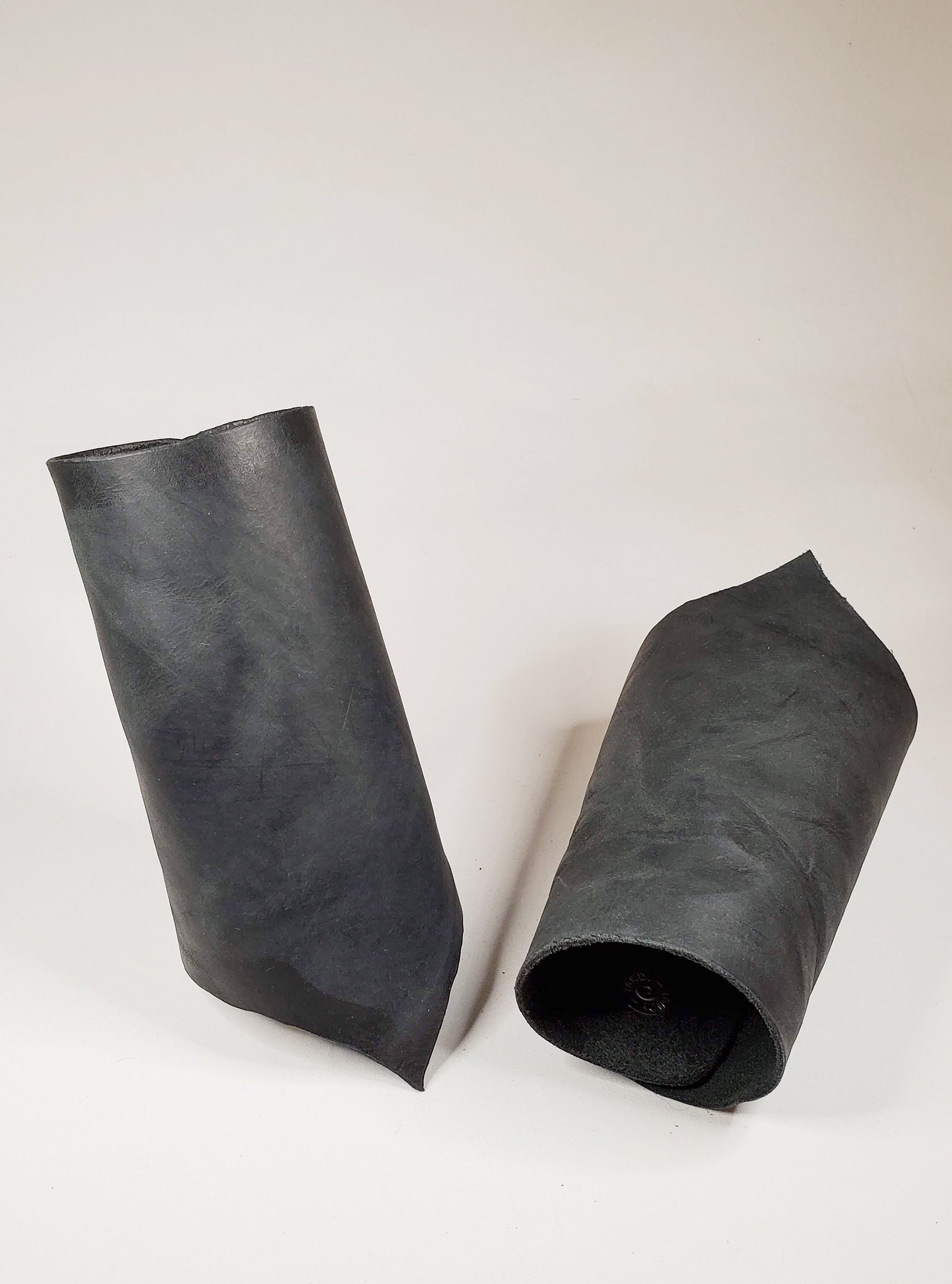 Simple Black Leather Bracers | Etsy