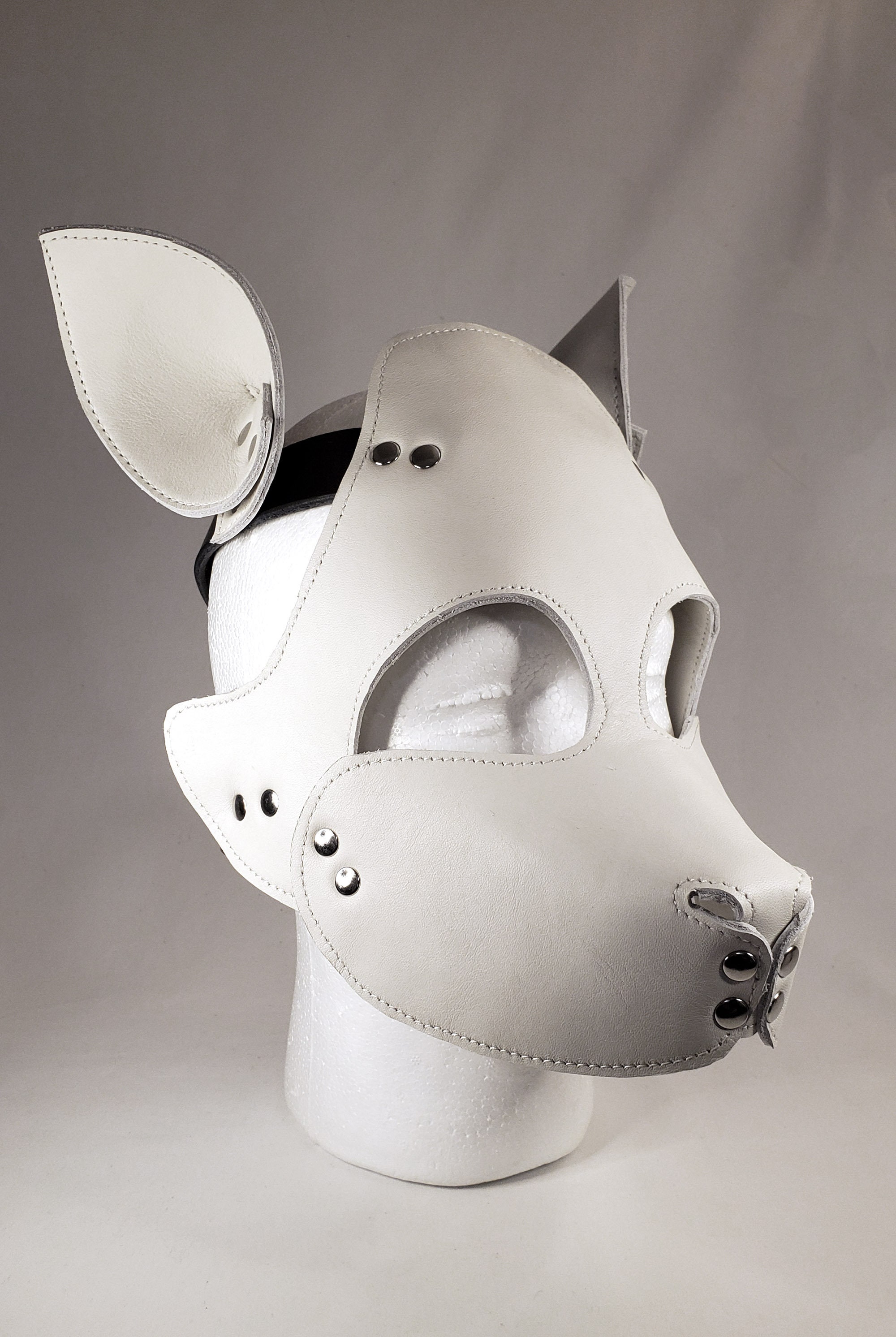 White Pup Play Hood With Over the Head Straps - Etsy