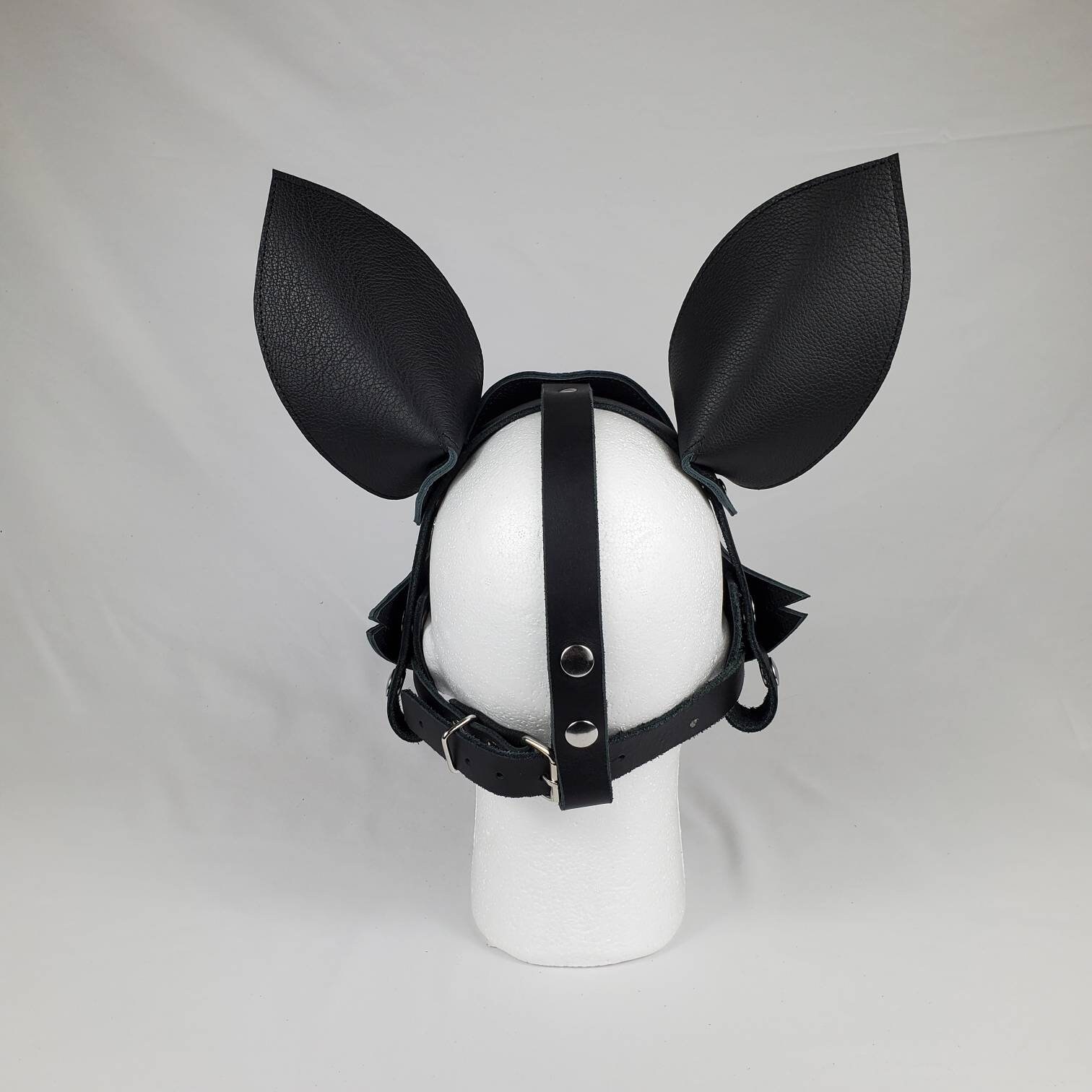 Black Leather Fox Pet Play Hood - Etsy