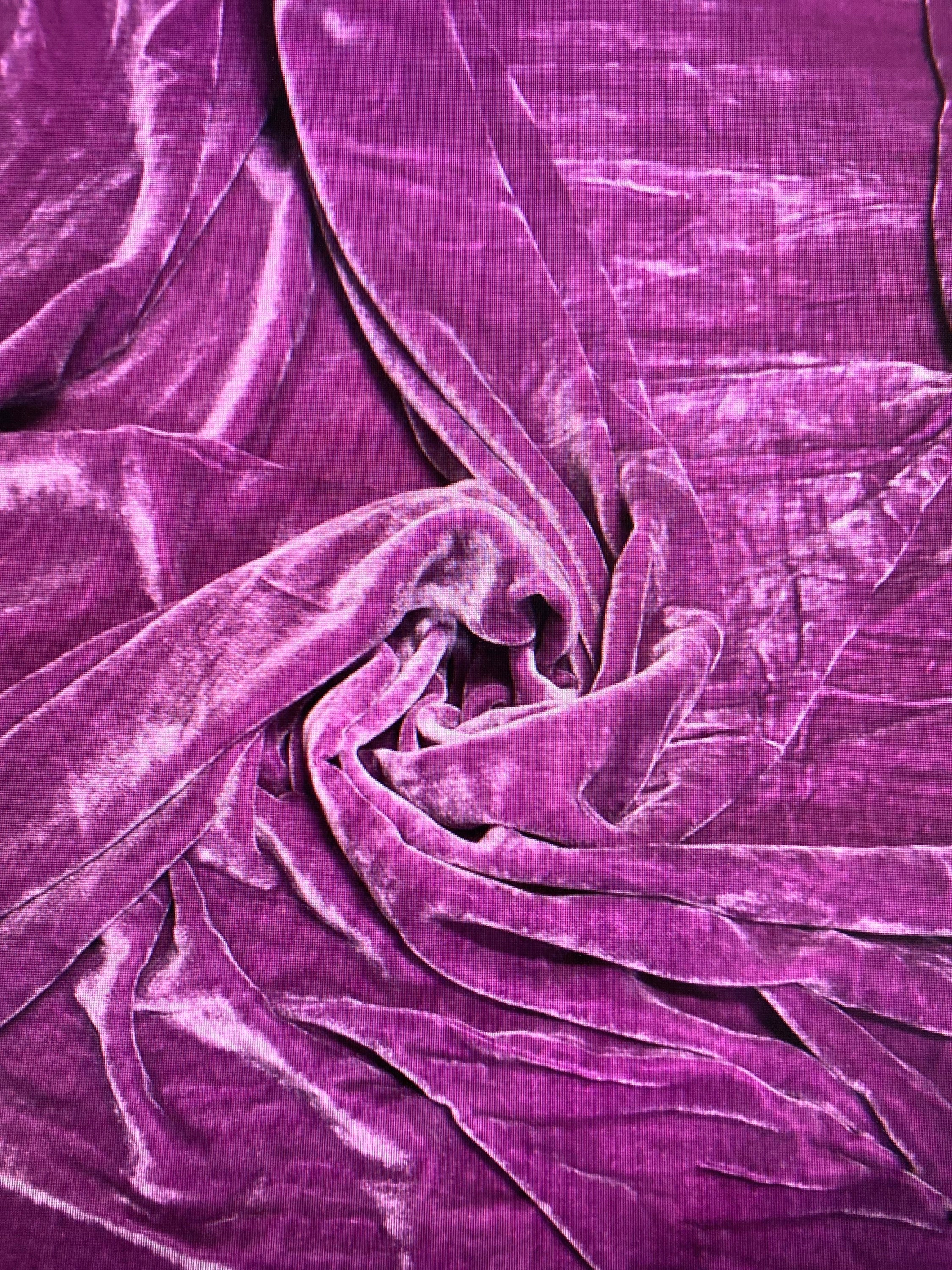 Violet Pure Silk Velvet Fabric Luxury Silk Velvet Fabric for - Etsy
