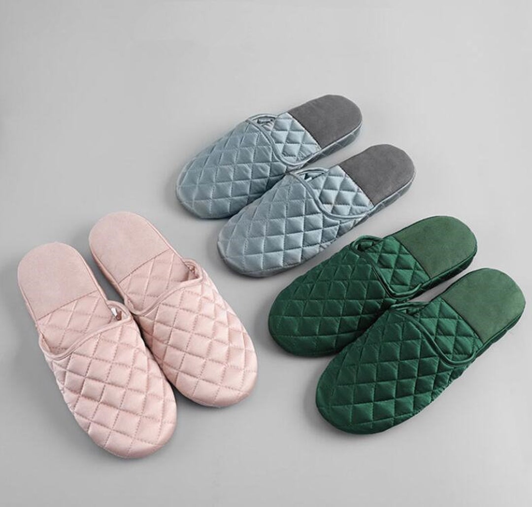 Indoor Silk Slippers, Soft Mulberry Silk Slippers, Suede Bottom Non ...